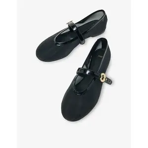 Maje Branded-buckle Mesh Ballet Flats