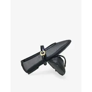 Maje Branded-buckle Mesh Ballet Flats