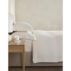 THE WHITE COMPANY Washed Linen Flat Sheet - White