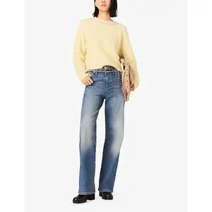Maje Chain-belt Faded-wash Denim Jeans
