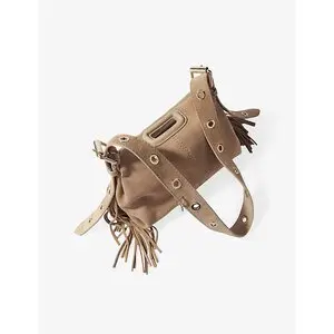 Maje Mini Suede Shoulder Bag - Cappucino