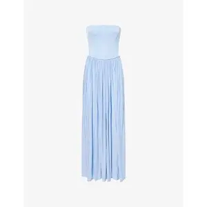Strapless Plissé Satin Gowns