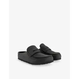 BIRKENSTOCK Naples Leather Clogs - Black Leather