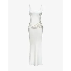 House Of Cb Kira Satin Gathered Maxi Dress - Pink
