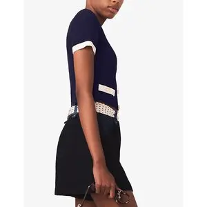 Maje Contrast-trim Knitted Cardigan