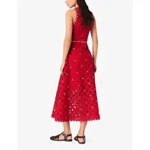 Maje Sleeveless Sequin-embellished Woven Midi Dress