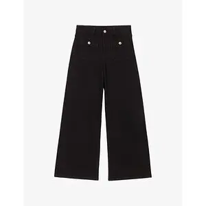 Maje Straight-leg Patch-pocket Denim Jeans - Black