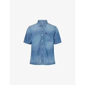 7 For All Mankind Short-sleeve Soft Denim Shirt - Border