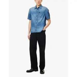 7 For All Mankind Short-sleeve Soft Denim Shirt - Border