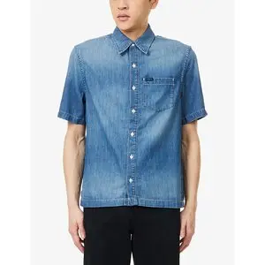 7 For All Mankind Short-sleeve Soft Denim Shirt - Border