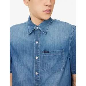 7 For All Mankind Short-sleeve Soft Denim Shirt - Border