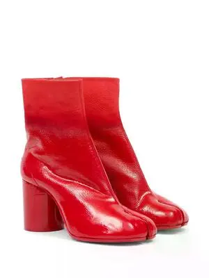 MAISON MARGIELA Tabi Leather Ankle Boots - Red