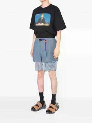 Kolor Striped Checked Track Shorts