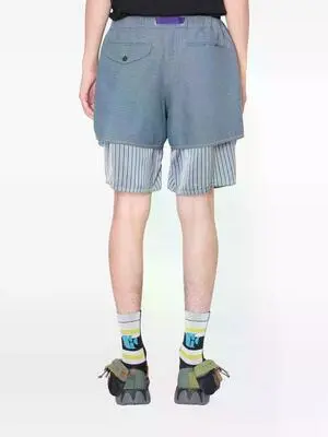 Kolor Striped Checked Track Shorts
