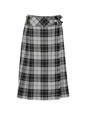 Le Kilt Plaid Buckle Midi Skirt