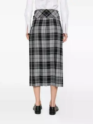 Le Kilt Plaid Buckle Midi Skirt