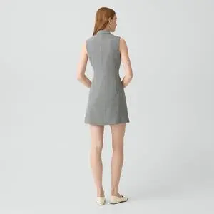 Theory Wool-blend Shirt Mini Dress - Black Multi