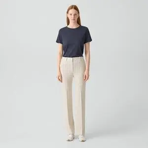 Theory Flared Pant In Striped Crepe Jersey