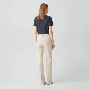 Theory Flared Pant In Striped Crepe Jersey