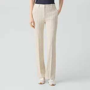 Theory Flared Pant In Striped Crepe Jersey