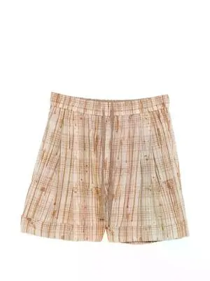 ZIGGY CHEN Plaid Shorts - Neutrals