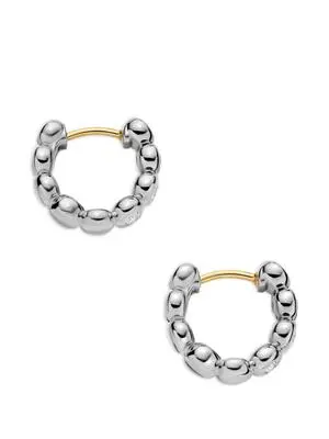 David Yurman Bezel Set Hoop Earrings - Silver