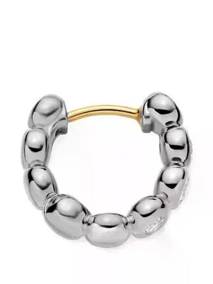 David Yurman Bezel Set Hoop Earrings - Silver