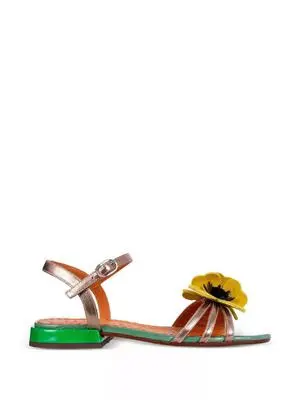 Chie Mihara Flower Appliqué Sandals