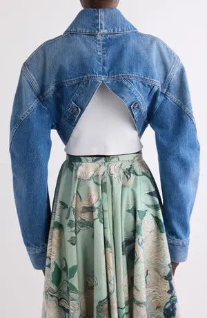 Givenchy Cropped Open Back Denim Jacket
