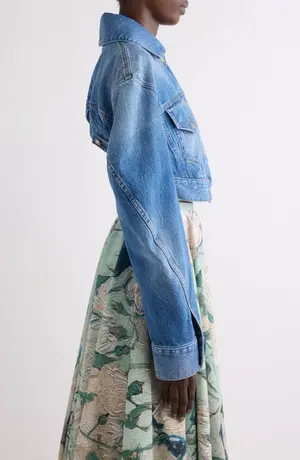 Givenchy Cropped Open Back Denim Jacket