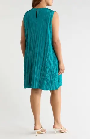 Eileen Fisher Jewel Neck Silk Dress