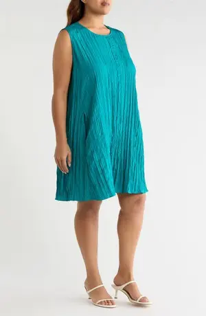 Eileen Fisher Jewel Neck Silk Dress