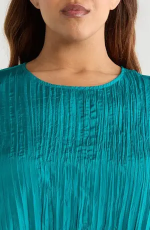 Eileen Fisher Jewel Neck Silk Dress