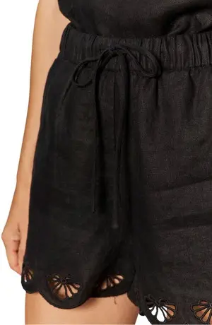 Sanctuary Scallop Hem Linen Shorts