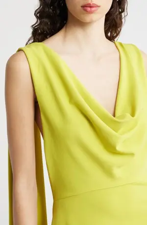 Black Halo Brullo Draped Column Gown
