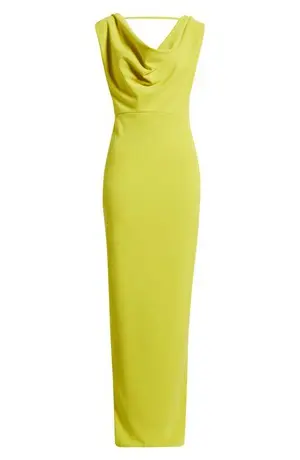 Black Halo Brullo Draped Column Gown