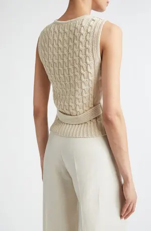 Max Mara Calibri Hybrid Flax Vest - Beige
