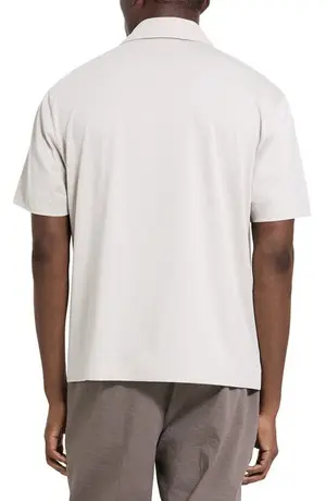 Theory Relaxed Short Sleeve Button-up Shirt - Silver Cloud - Uqa