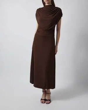 VIVEH Talia Sleeveless Draped Midi Dress
