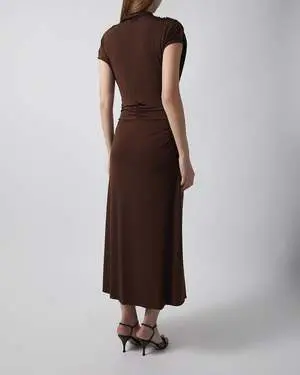 VIVEH Talia Sleeveless Draped Midi Dress