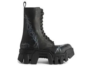 Balenciaga Bulldozer Lace-up Bootie With Tattoo Artwork