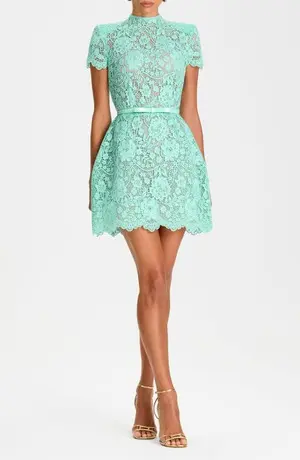 NADINE MERABI Milly Lace Mini Dress - Mint