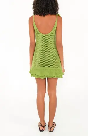 THE LULO PROJECT Suntrace Open Stitch Minidress