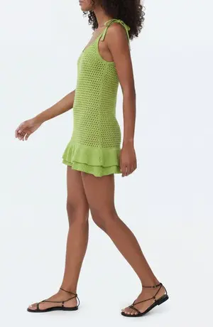 THE LULO PROJECT Suntrace Open Stitch Minidress