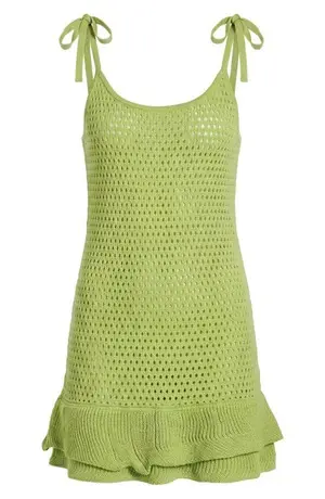 THE LULO PROJECT Suntrace Open Stitch Minidress