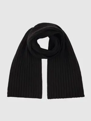 REISS Swinly Wool-blend Chunky-rib Scarf