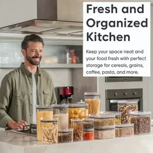 OU Airtight Stackable Food Storage Container With Leak Proof Lid