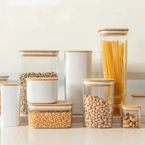OU Stackable Airtight Food Storage Container With Wood Lid