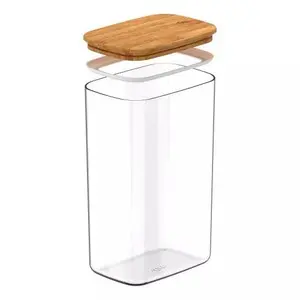 OU Stackable Airtight Food Storage Container With Wood Lid