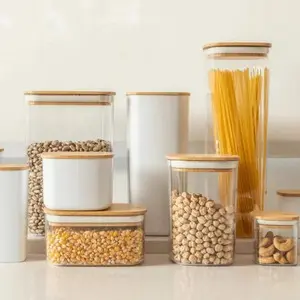OU Stackable Airtight Food Storage Container With Wood Lid